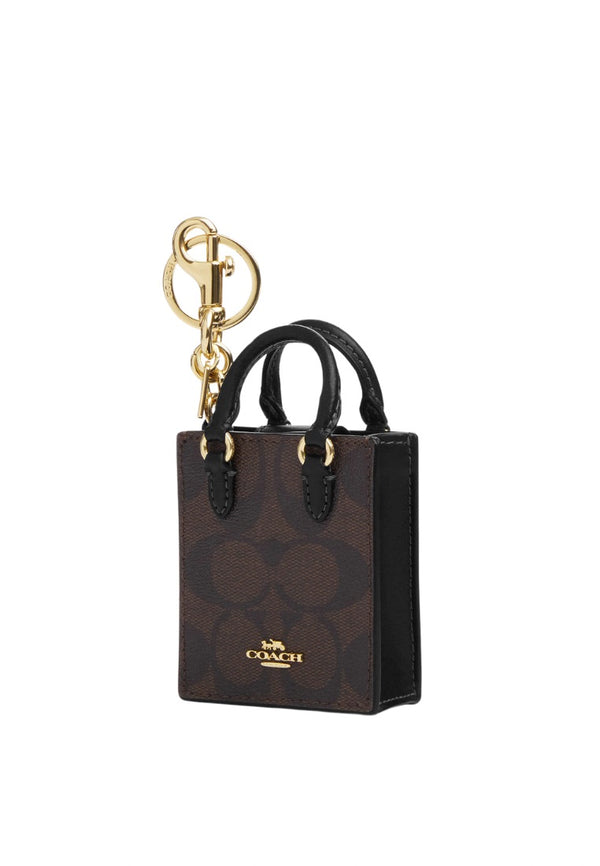 North/South Mini Tote Bag Charm In Signature Canvas Brown Black ...